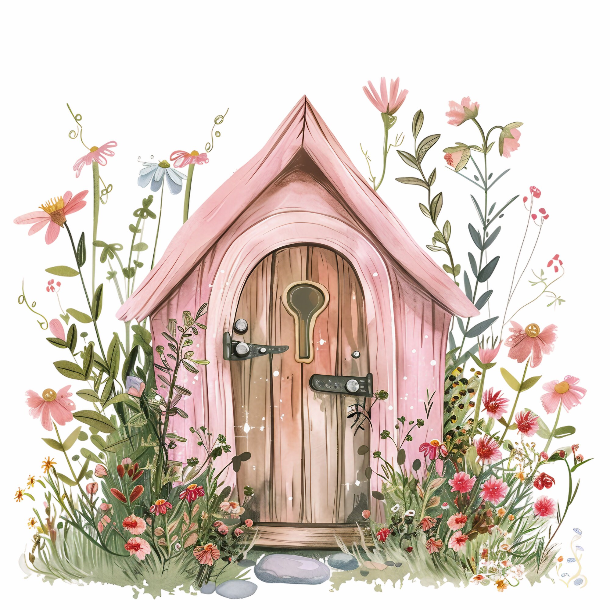Fairy Houses Fairy Doors Clipart Watercolor Fairy House Fairy Garden ...