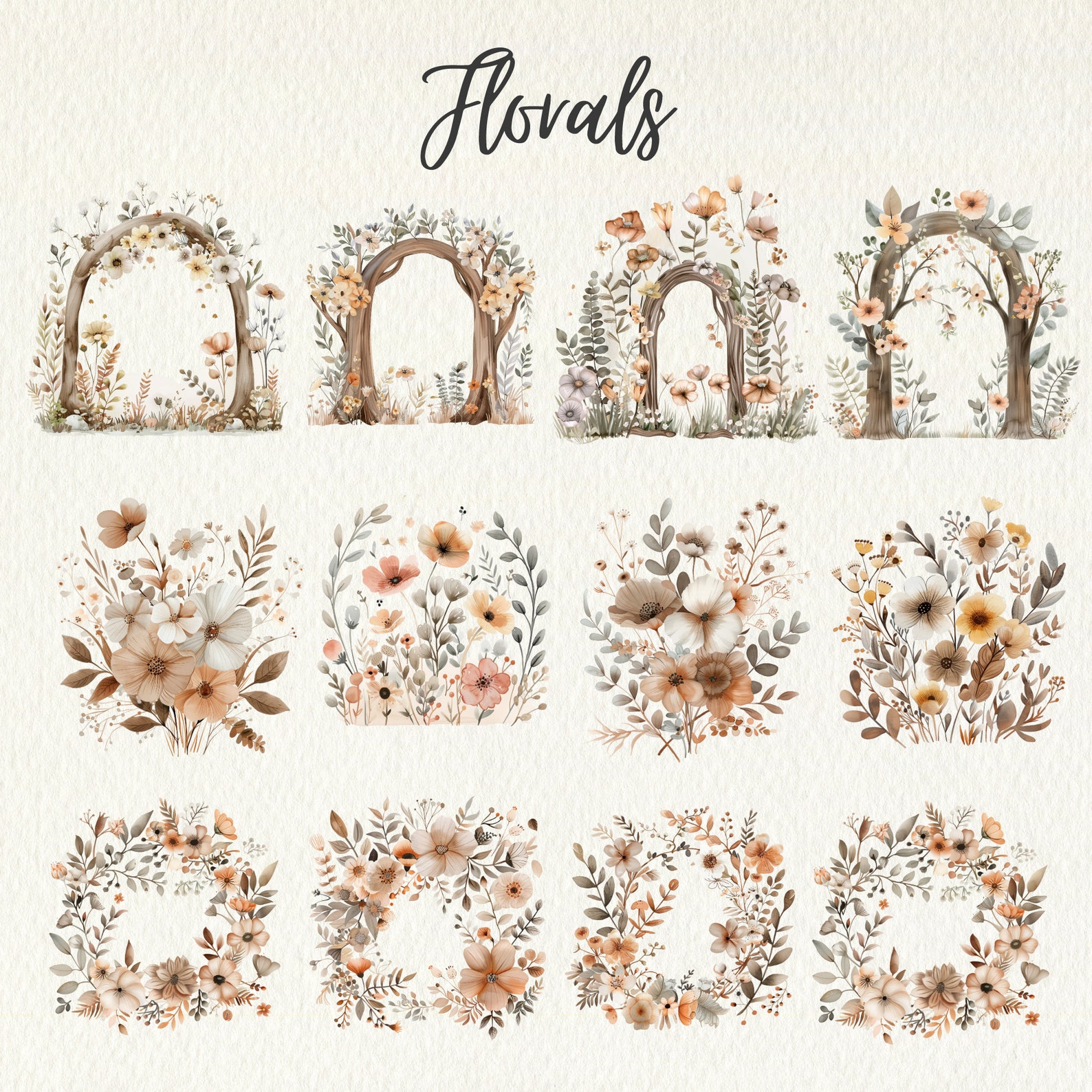 Boho Woodland Animals Clipart Watercolor Bundle Cute Forest Clipart ...