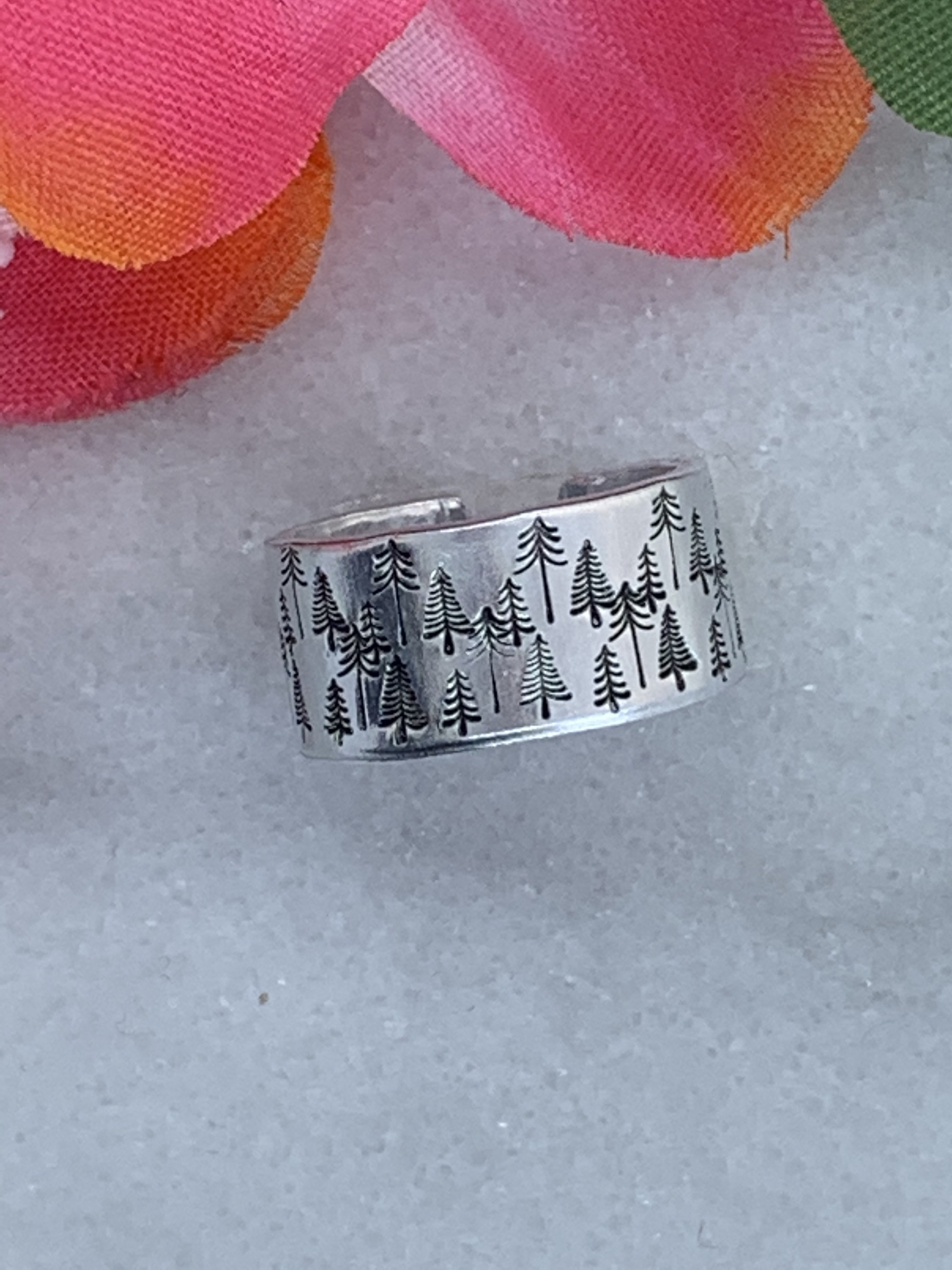 Evergreen Forest Ring Pine Tree Forest Jewelry Engraved | Etsy
