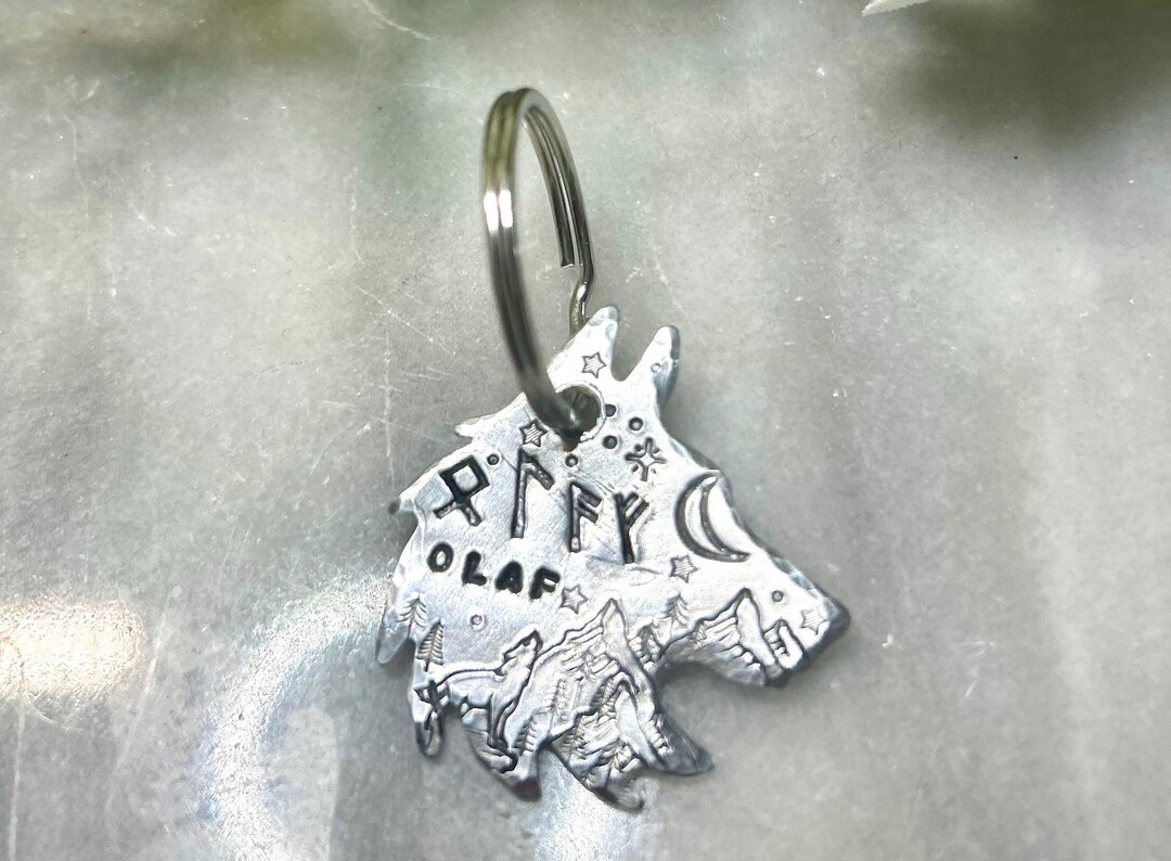 Viking Runes Dog Name Tag, Custom Engraved Pet ID Tag, Personalized ...