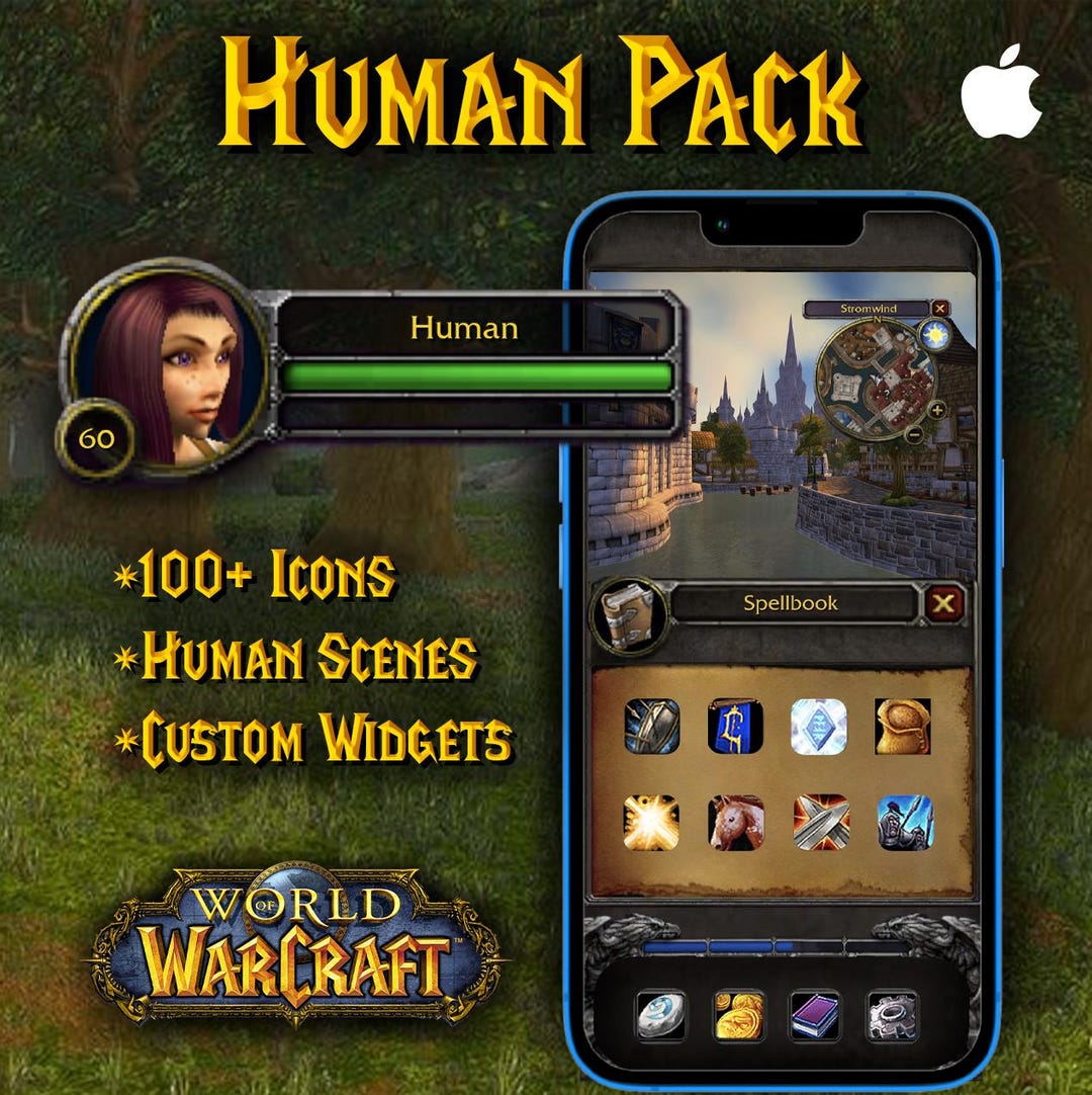 Human Phone Theme - World of Warcraft Classic Design Add-on Pack - Ios ...