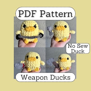 Weapon Duck Crochet Pattern, Knife Duck Pattern, No Sew Duck Pattern ...