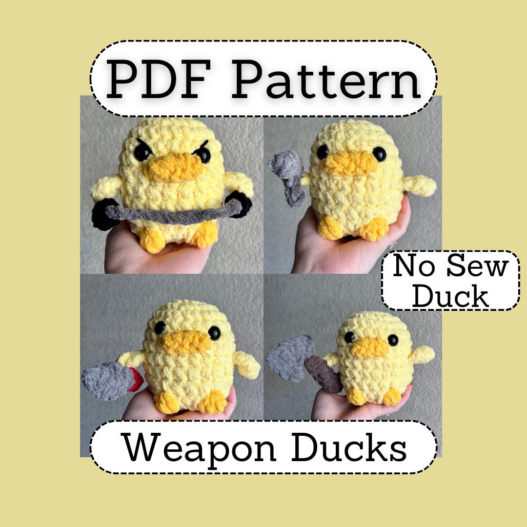 Weapon Duck Crochet Pattern Knife Duck Pattern No Sew Duck - Etsy