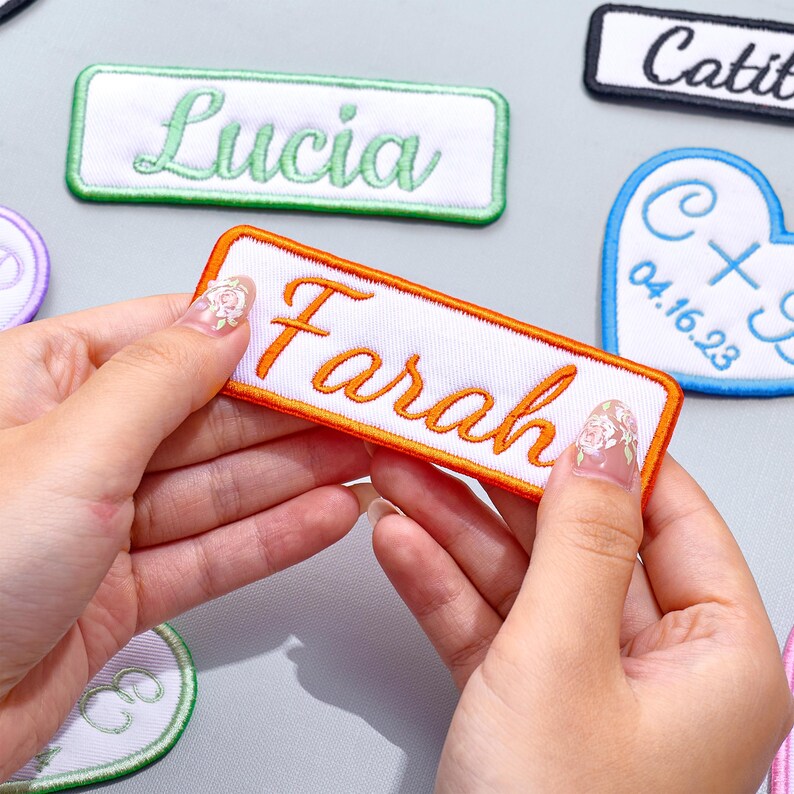 Personalized Name /logo Tag Patch: Any Color of Names and Border Custom ...