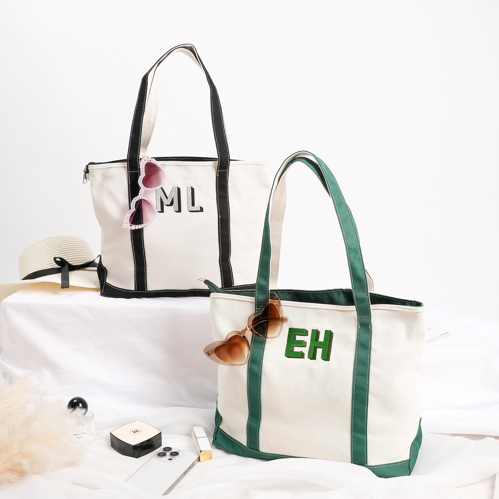Custom Beach Tote Bag With Initials,bridesmaid Gift Bag,gift Bag ...