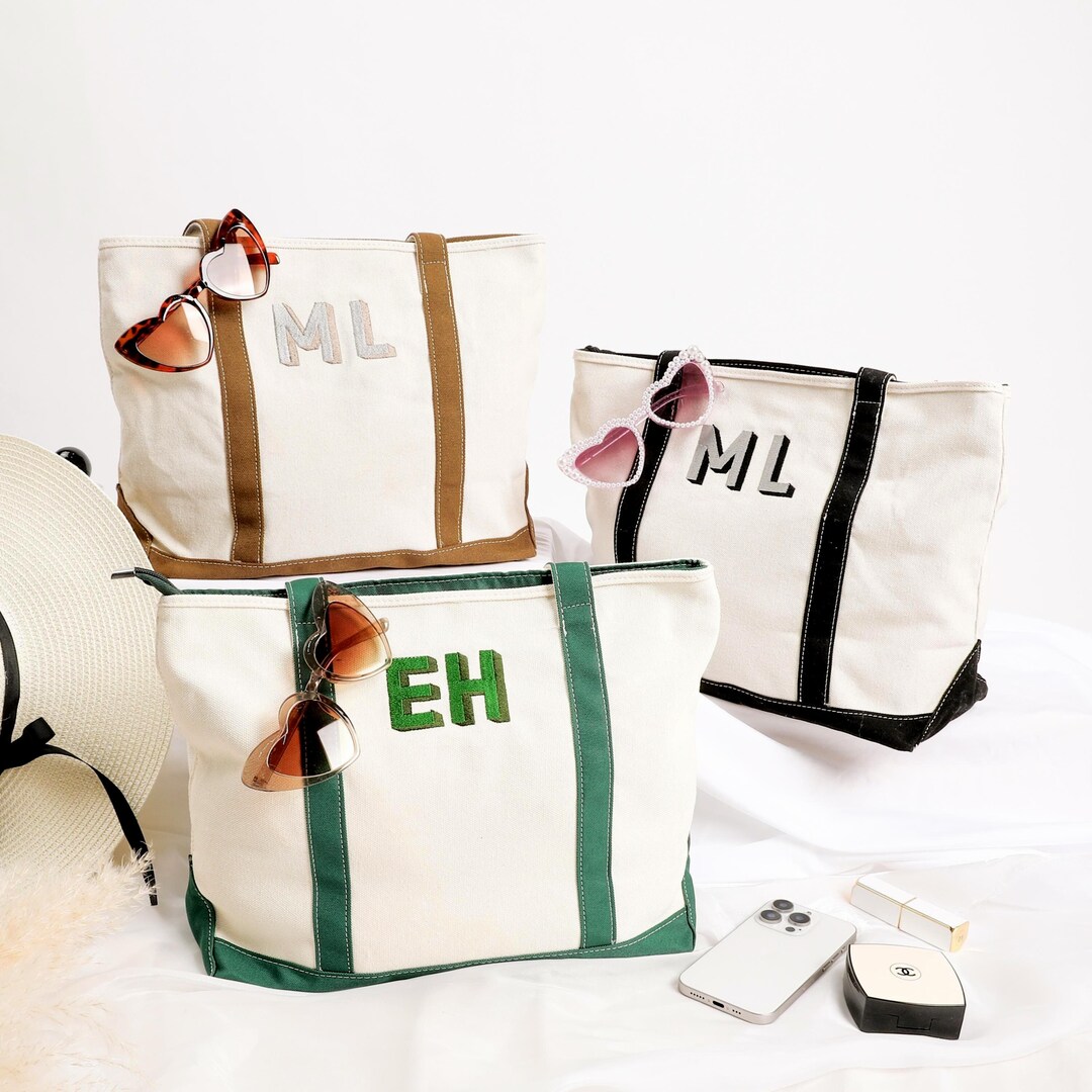 Custom Beach Tote Bag With Initials,bridesmaid Gift Bag,gift Bag ...