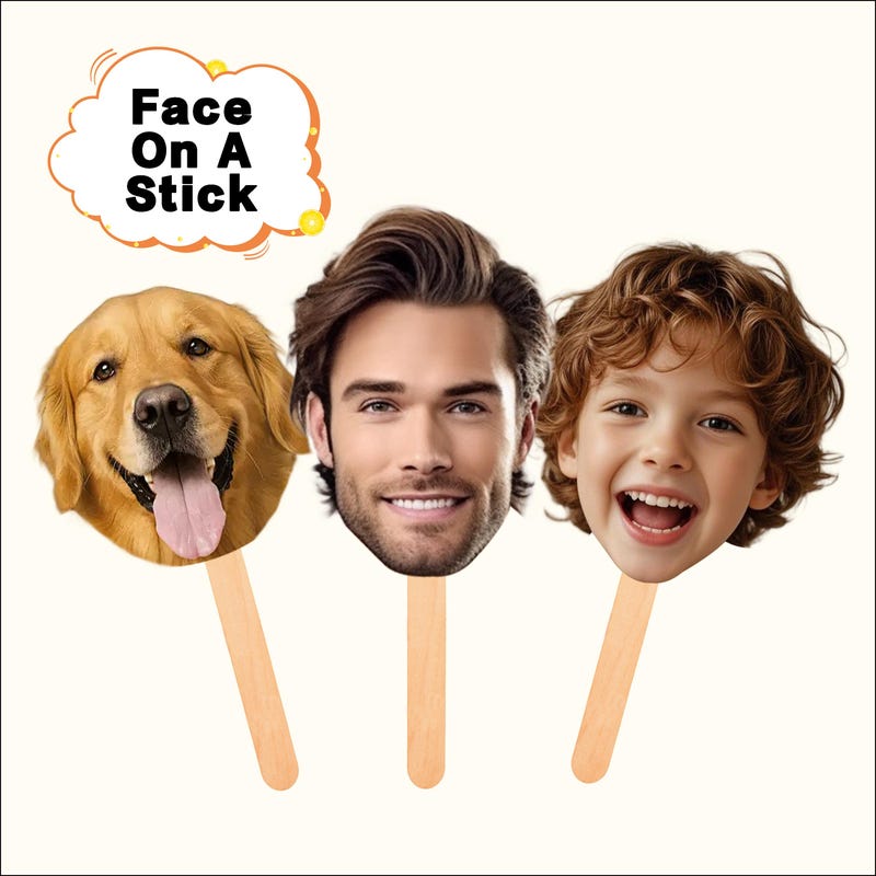 Face on a Stick - Etsy