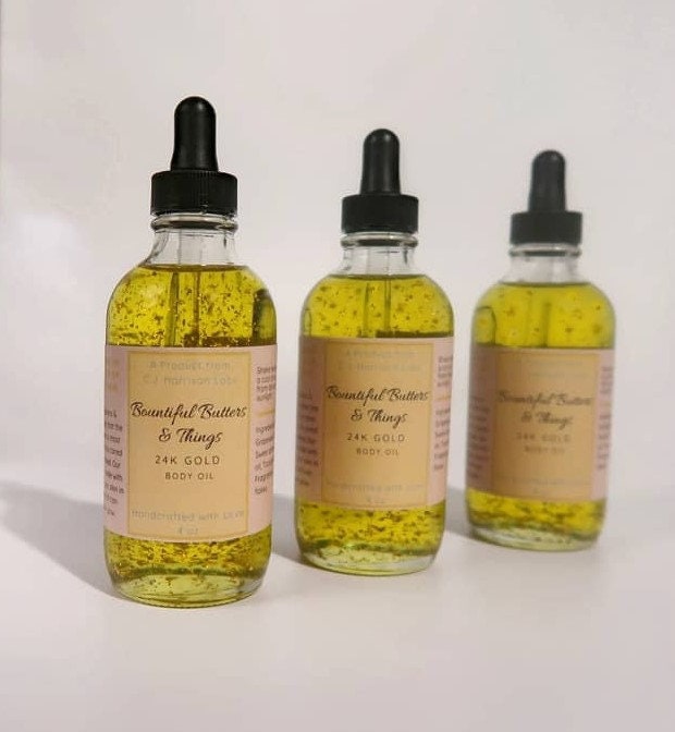 24k Gold 4oz Real Gold Infused Luxurious Body Oil Massage Oil Bath Oil Etsyde