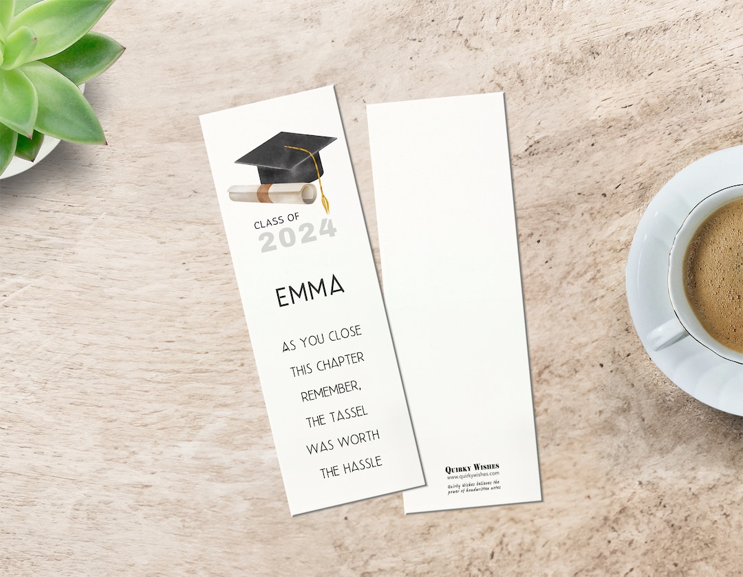 Personalized Graduation Bookmark for Graduation Gift, for Readers ...