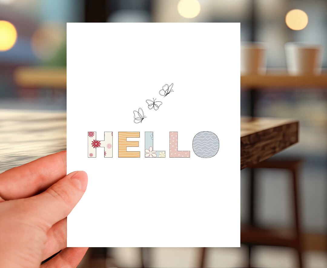 A Splash of 'hello Greeting Card Greetings in Color - Etsy