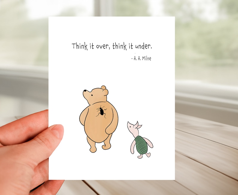Classic Winnie the Pooh Inspirational Greeting Card Quote - Think It ...