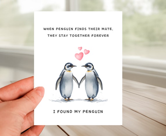Penguins Love Forever Love Forever Penguin Personalised Card | Funky