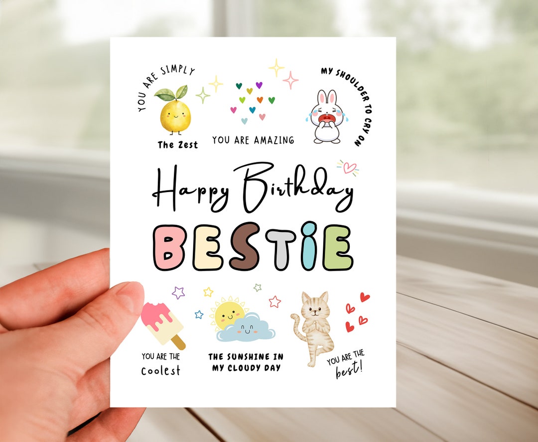 Cute Happy Birthday to Bestie Card, You the Best Bestie, Birthday Card ...