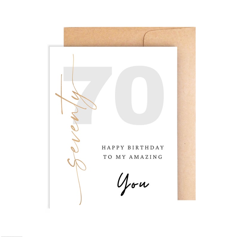 Elegant 70th Happy Birthday Card, Special Seventy Birthday ...