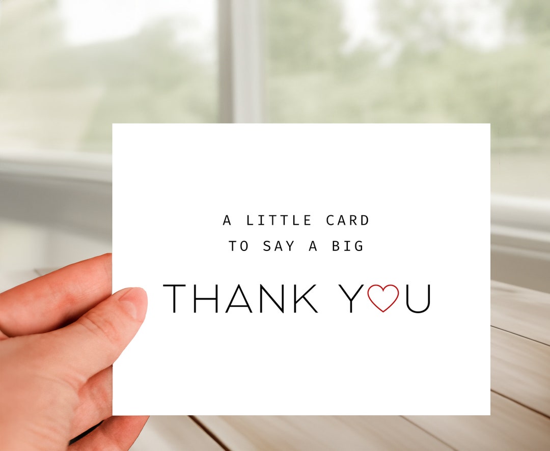 Thank You Note Card Set - A Little Card to Say A Big Thank You - Etsy