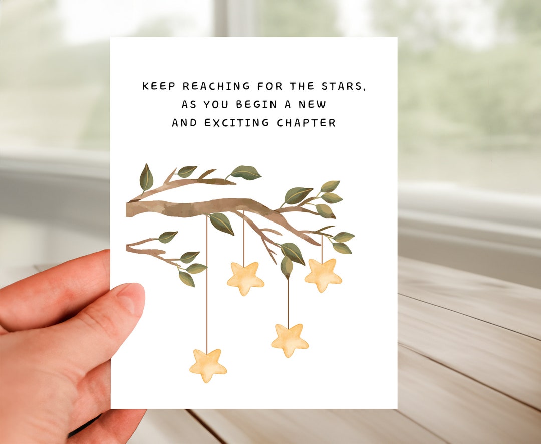 CONGRATS Greeting Card, Keep Reaching for the Star, Card for ...