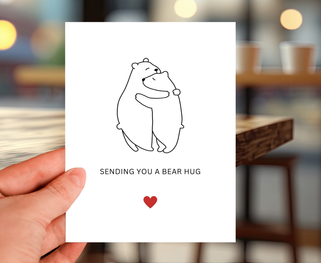 Quirky Wishes Greeting Card Sending You A Bear Hug - Etsy