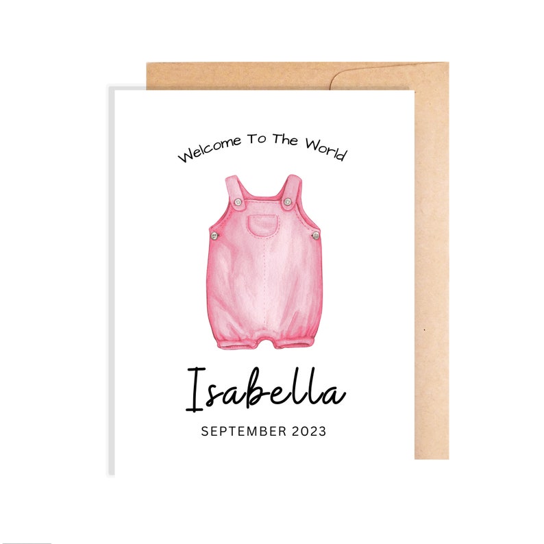 PERSONALIZABLE NEW BORN Baby Girl Birth Greeting Card - Etsy