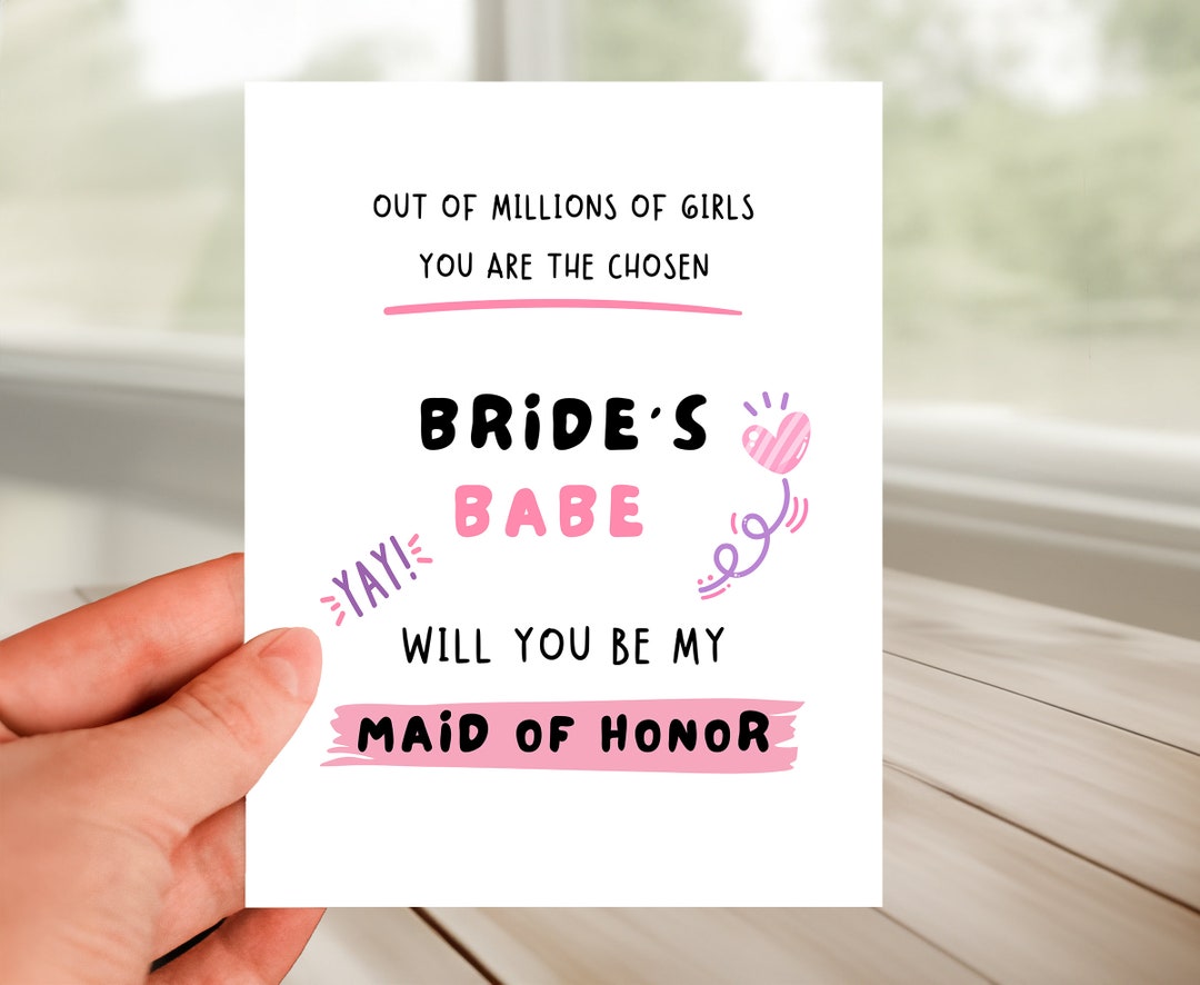 Cute Maid of Honor Request Card, Maid of Honor Proposal, You Are the ...