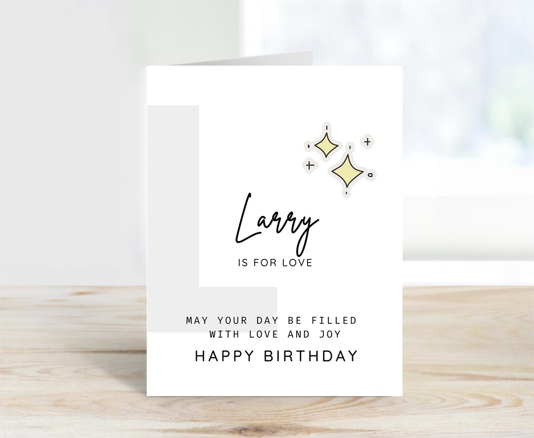 Personalized Birthday Day Card, Letter L Monogram Birthday Card, Love ...