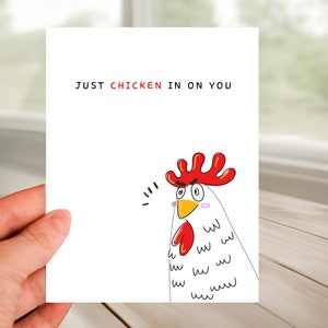 Funny Friendship Greeting Card - Just Chicken in on You, Keep in Touch ...
