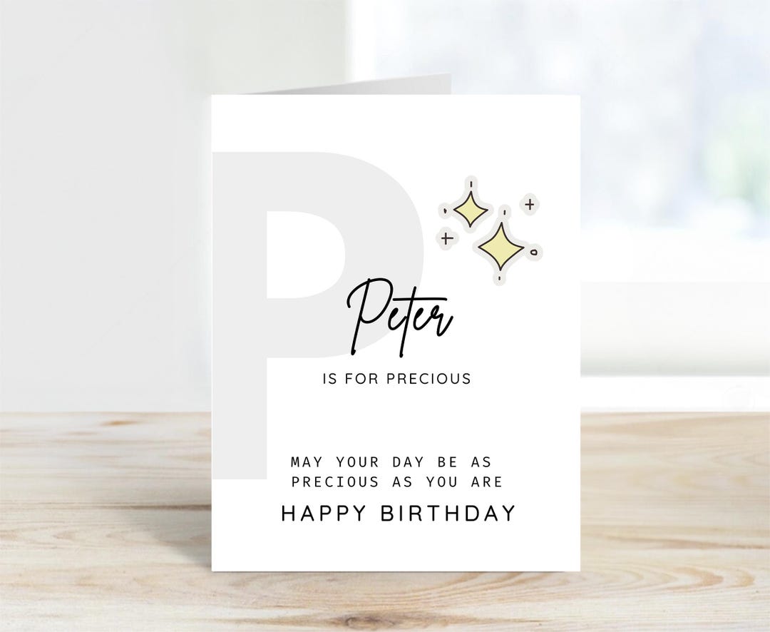 Personalized Birthday Day Card, Letter P Monogram Birthday Card, You ...