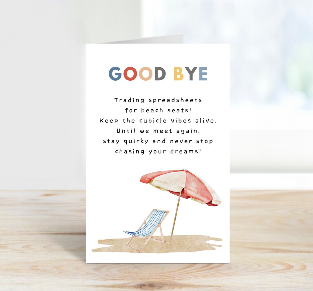 Farewell Greeting Card for Coworker Leaving Office Going Away Party ...