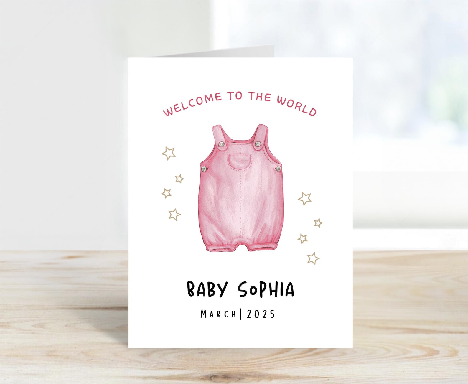 PERSONALIZABLE NEW BORN Baby Girl Birth Greeting Card - Welcome to the ...