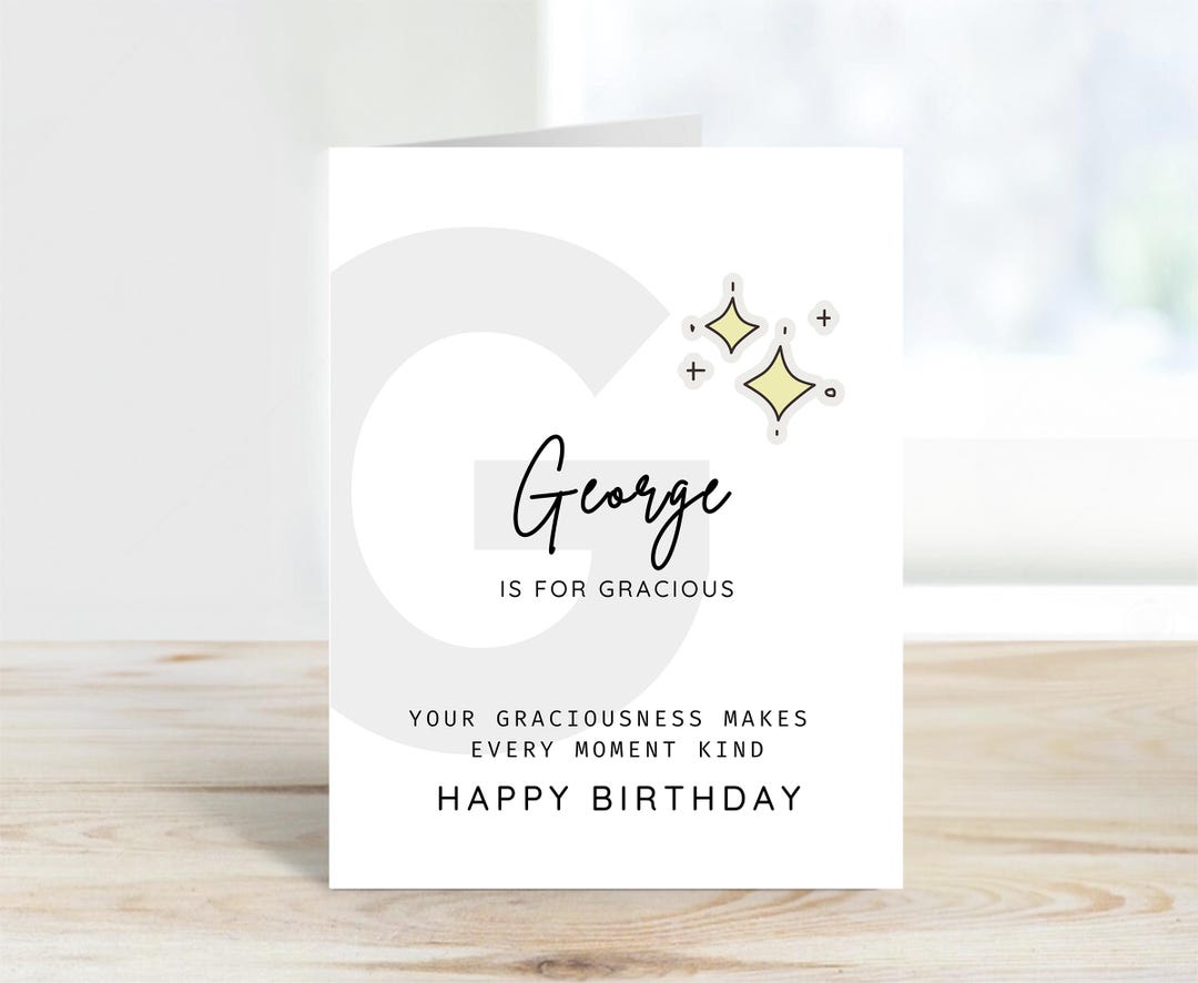 Personalized Birthday Day Card, Letter G Monogram Birthday Card, Your ...