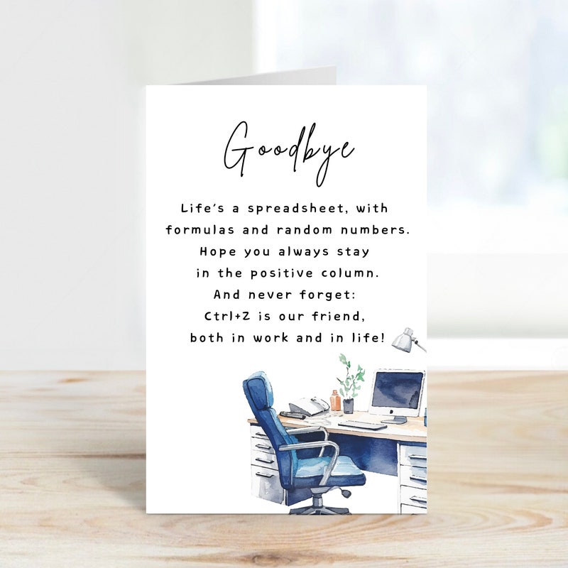 You Are Leaving Card Large - Etsy