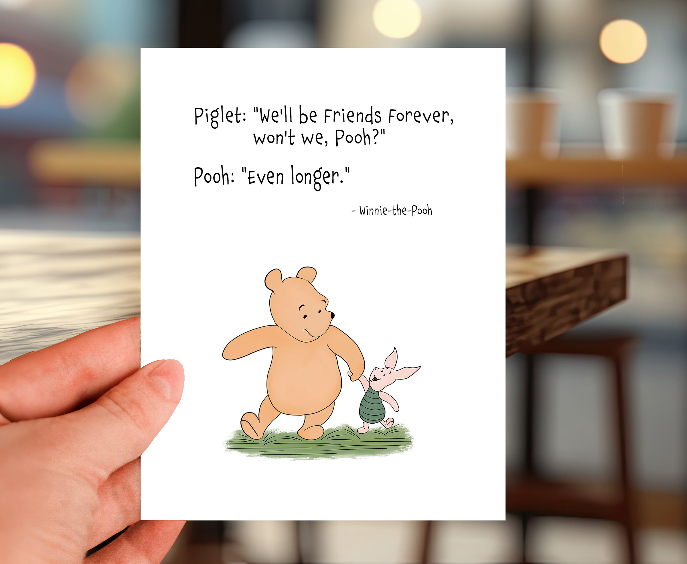 Classic Winnie the Pooh Friendship Quote Greeting Card We - Etsy