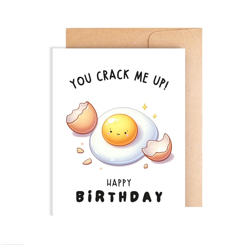 Happy Birthday Card, Funny Birthday Greeting, You Crack Me Up, Humorous ...