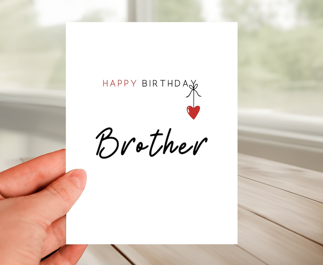Happy Birthday Card for Brother, Brother's Birthday, Birthday Card for ...