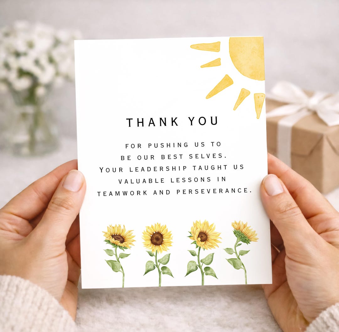 Thank You Greeting Card, Coach, Teacher - Etsy