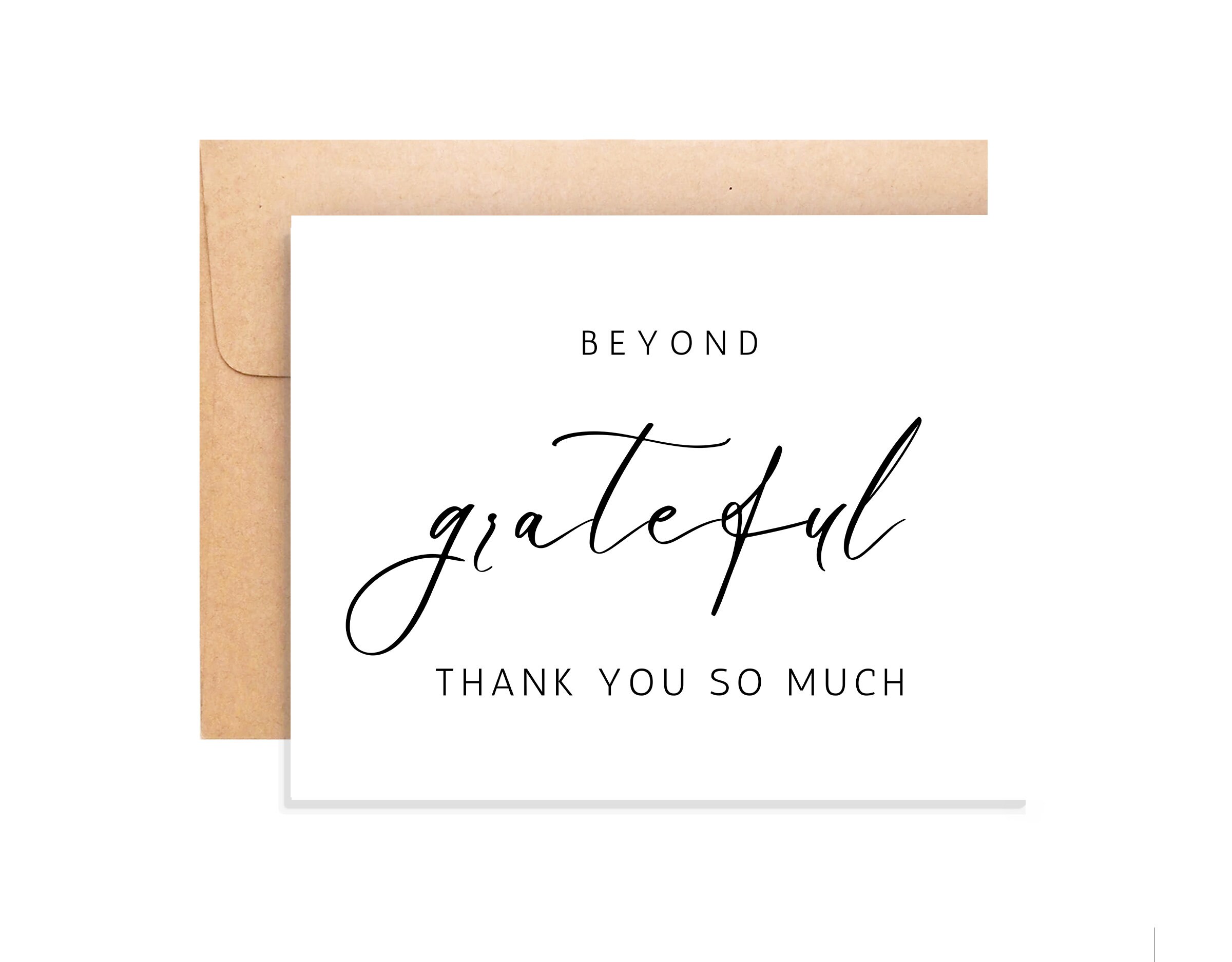 Beyond Grateful Thank You Card, Thank You Note Card, Thank You Card for ...