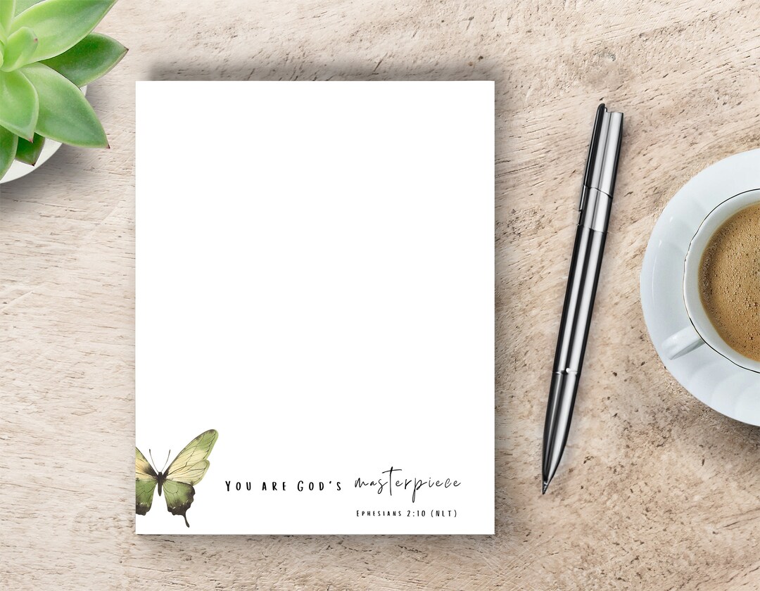 Biblical Notepad, You Are God's Masterpiece, Birthday Gift, Graduation ...