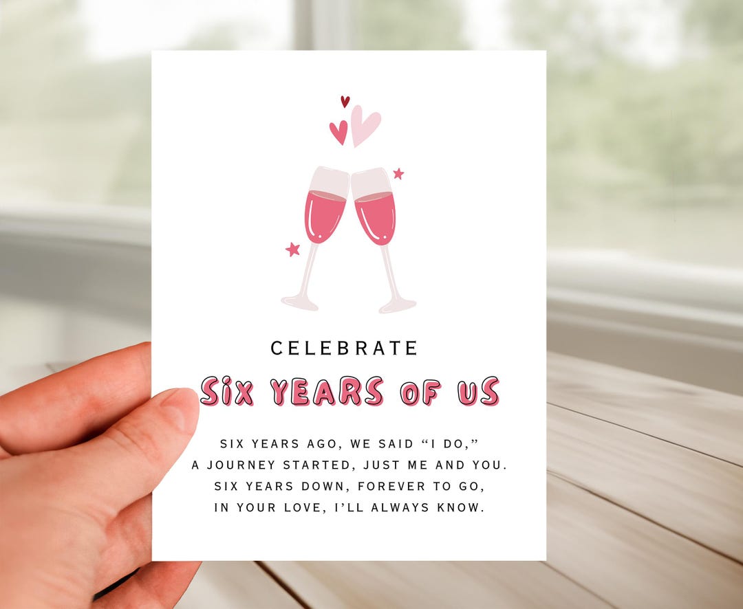 Sixth Year Wedding Anniversary Card, Romantic Anniversary Poem Card ...