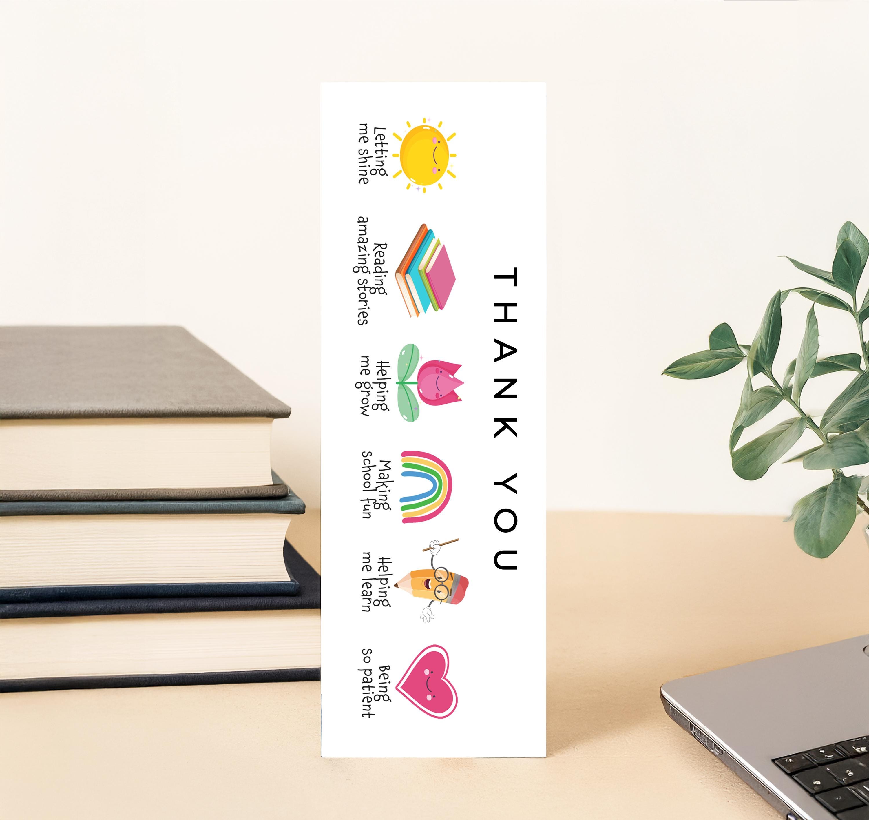 Thank You Teacher Bookmark, Appreciation Gift for Educators, Coaches ...