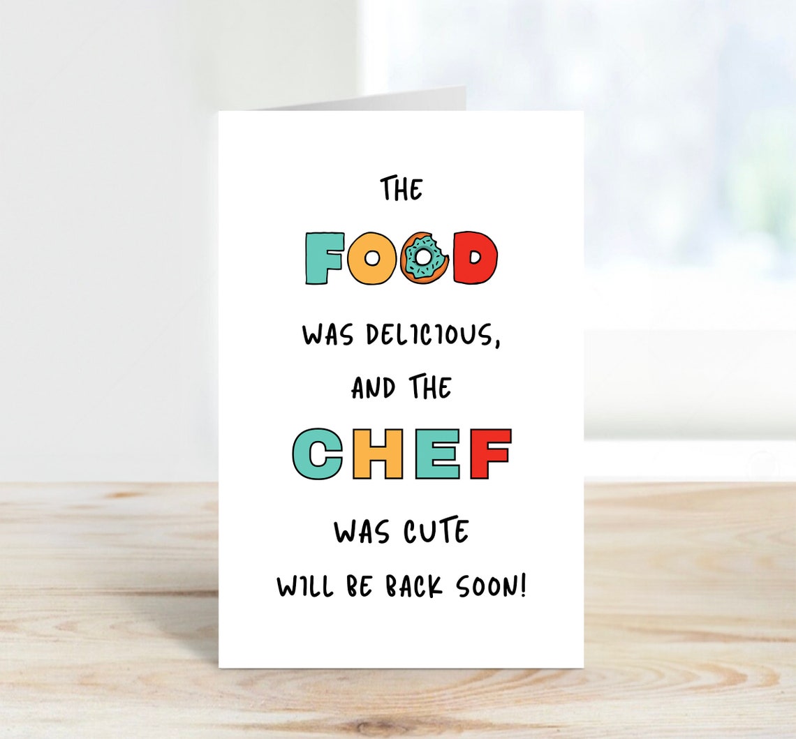 Fun Thank You Chef Greeting Card, Appreciate the Invite, Thank You Wife ...