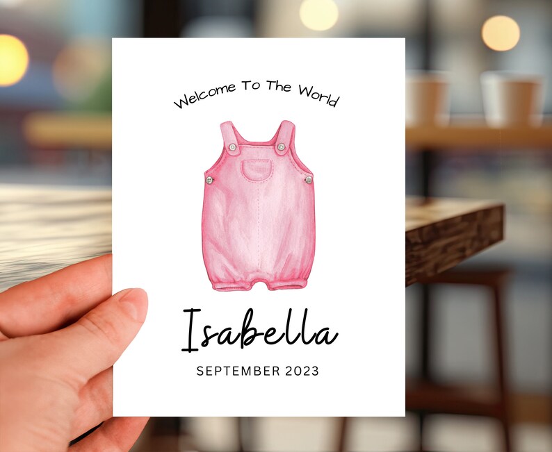 PERSONALIZABLE NEW BORN Baby Girl Birth Greeting Card - Etsy
