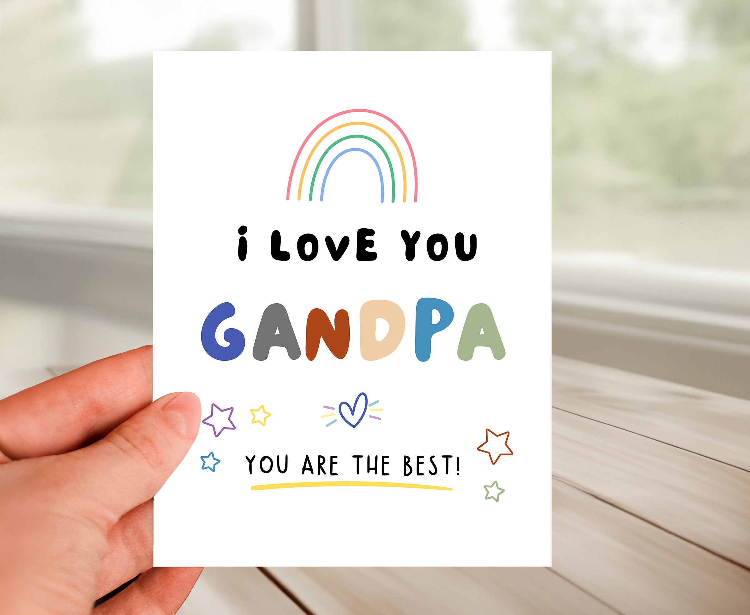 I LOVE YOU GRANDPA Card for Grandpa Happy Birthday, Fathers Day Card for Granddad, Grandpa You ...