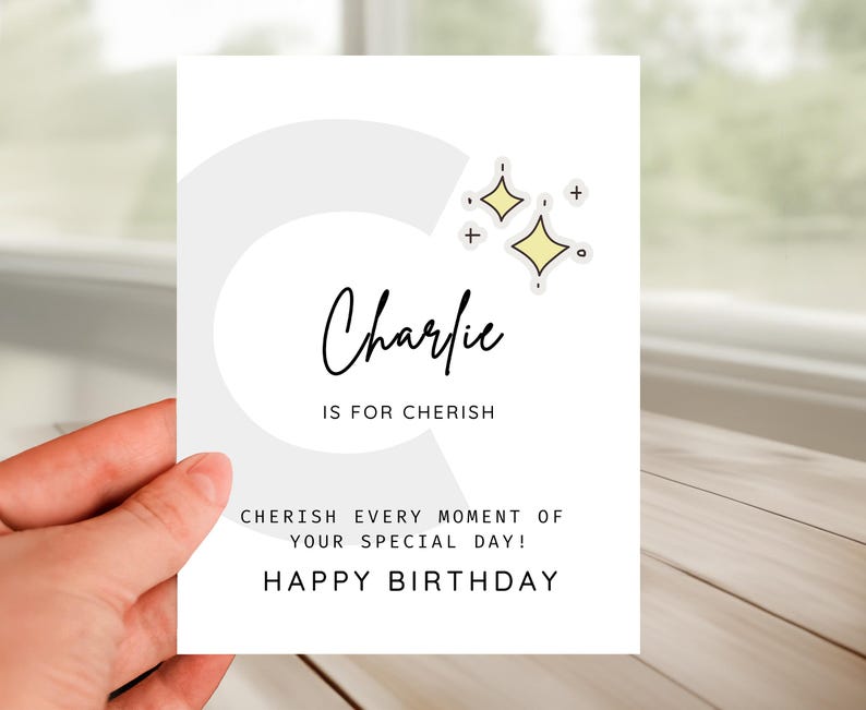Personalized Birthday Day Card, Letter C Monogram Birthday Card, You ...