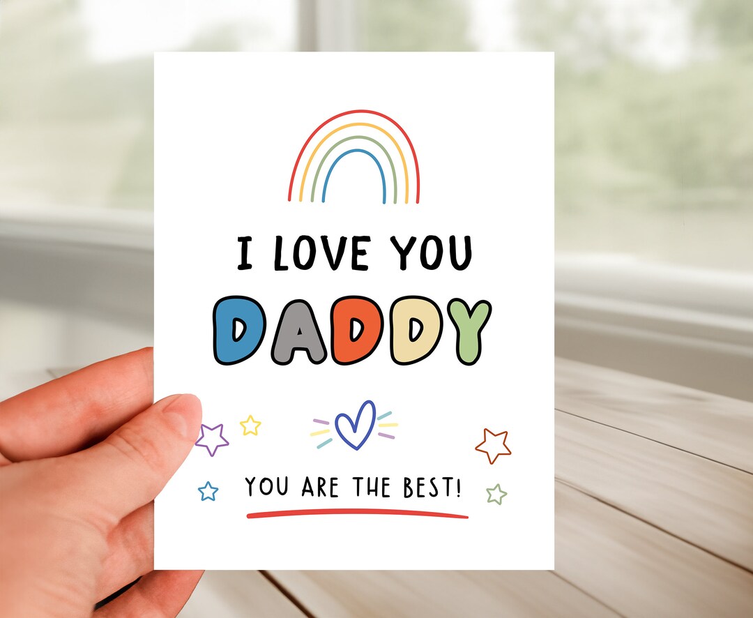I LOVE YOU DADDY Card, Happy Birthday to Dad, Cute Father's Day Card ...