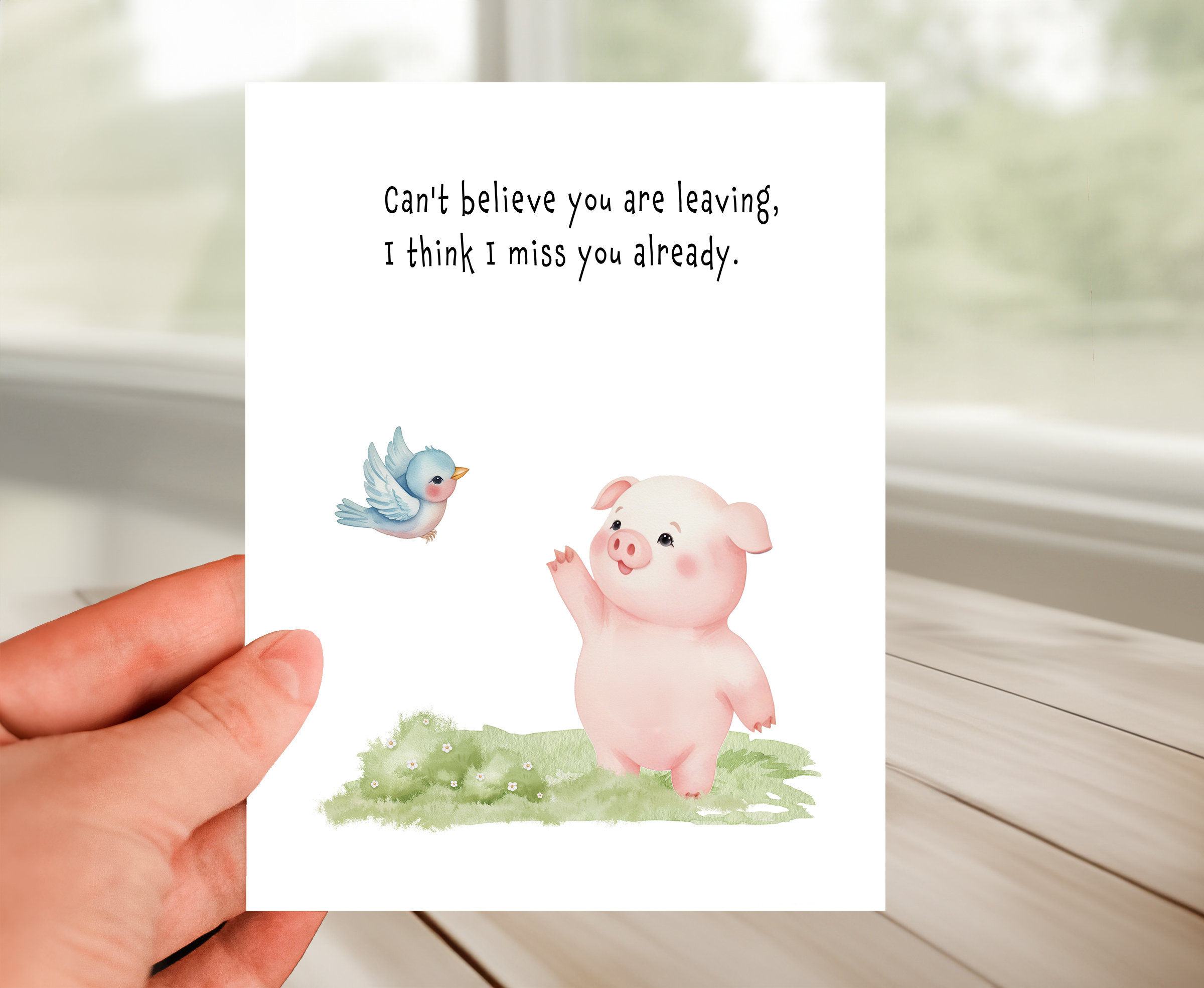 Friendship Greeting Card, Cute Farewell Card, I Miss You Already, Hard ...
