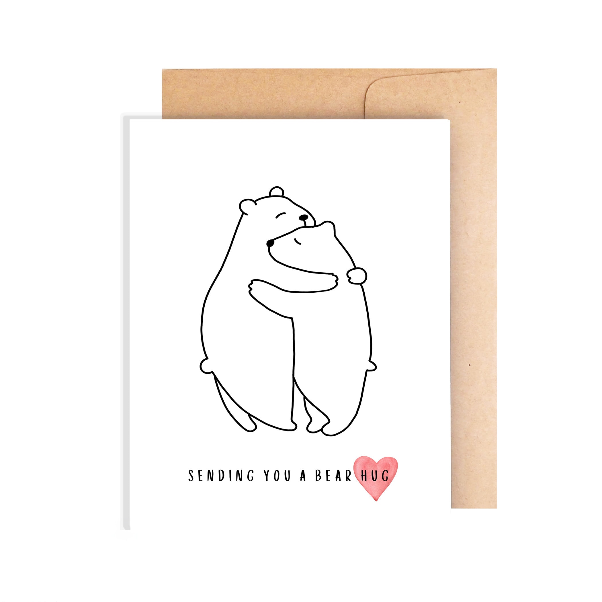 Bear Hug Greeting Card - Heart Warming Sending You A Bear Hug Card, Wish Well, Encourage ...