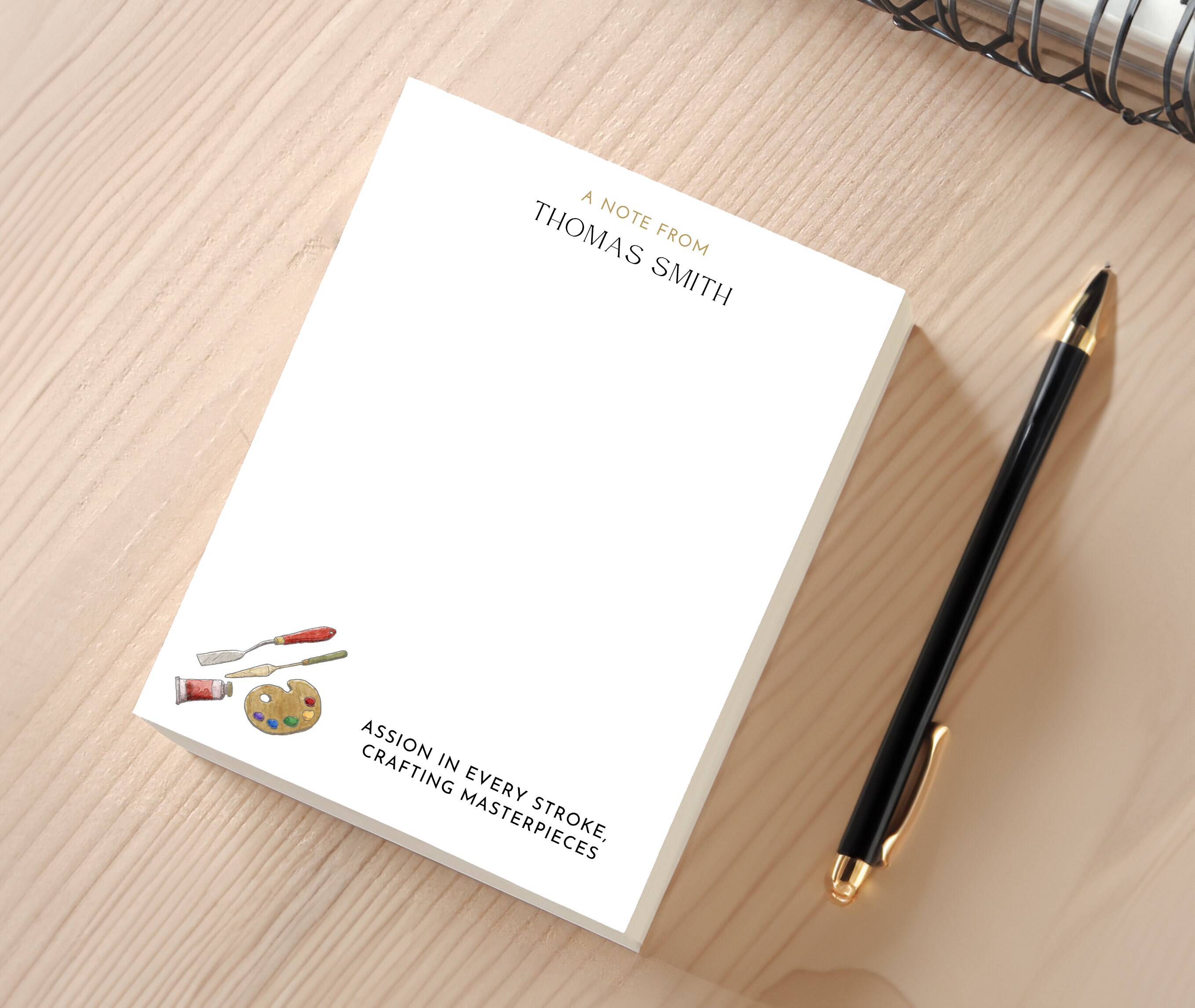 Personalized Artist Notepad, Custom Artist Notepad, Personalized ...