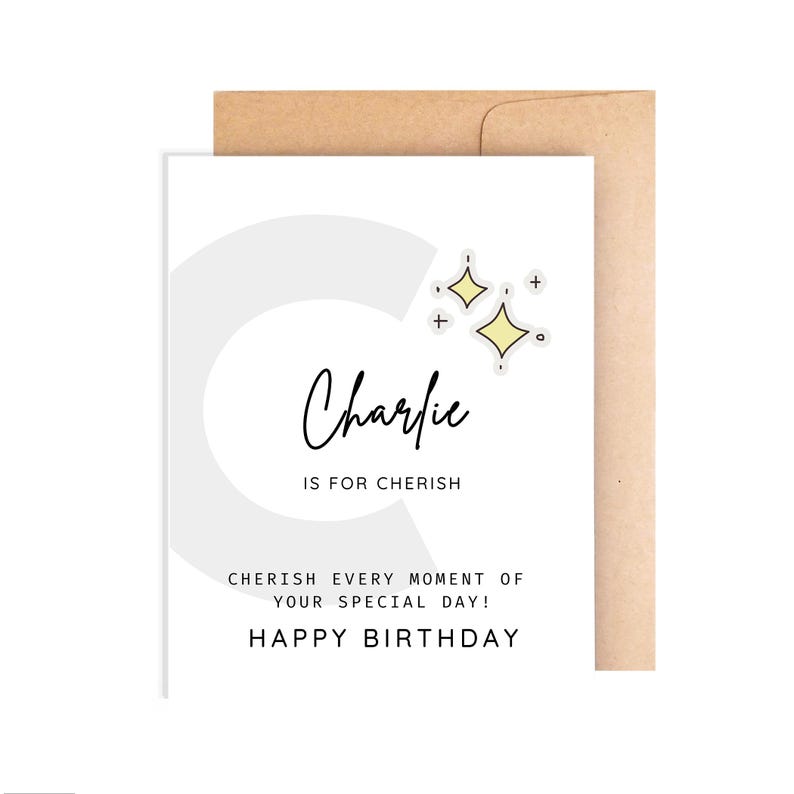 Personalized Birthday Day Card, Letter C Monogram Birthday Card, You ...