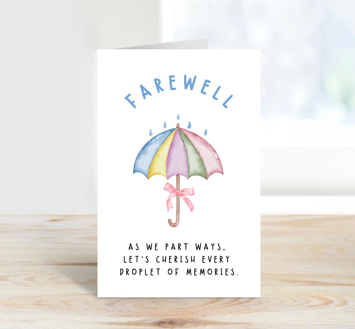 Farewell Greeting Card for Departing Friend, Coworker Farewell Party ...