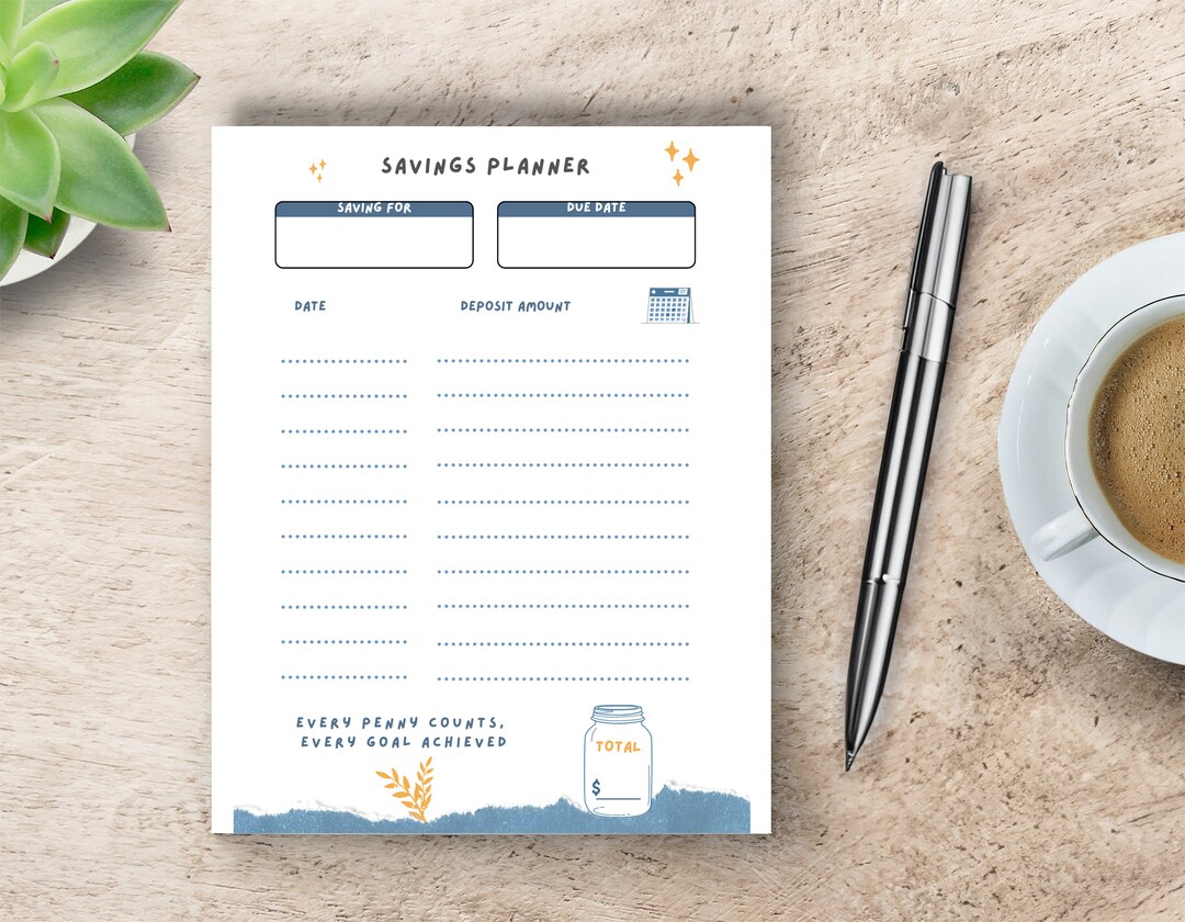 Planner Notepad, Money Saving Notepad, Saving for Goal, Saving Records ...