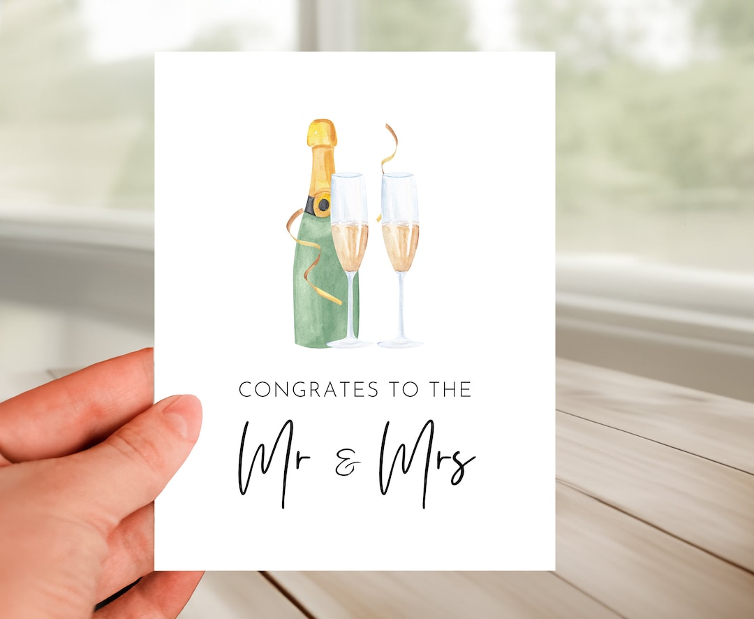 Congrats Newlyweds Greeting Card, Wedding Congrats, Just Married Couple ...